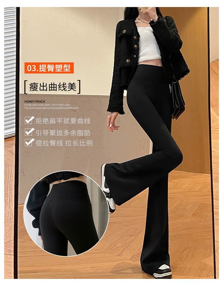 Korean Women Elastic Waist Bootcut Flare Yoga Leggings & Shark Pants ...