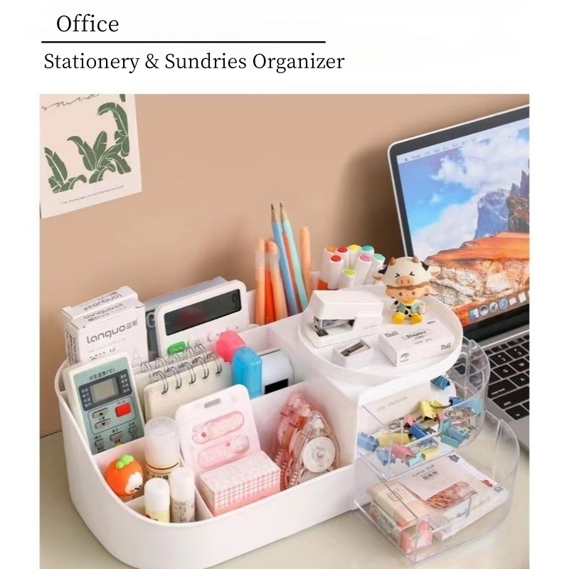 COD Multi Compartments Desk Organizer Large Capacity Drawer Storage Box ...