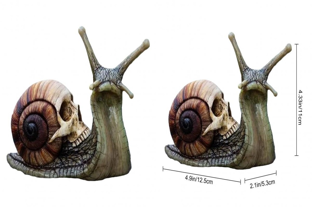 SIM| Skull-themed Holiday Decoration Resin Snail Decoration Gothic ...