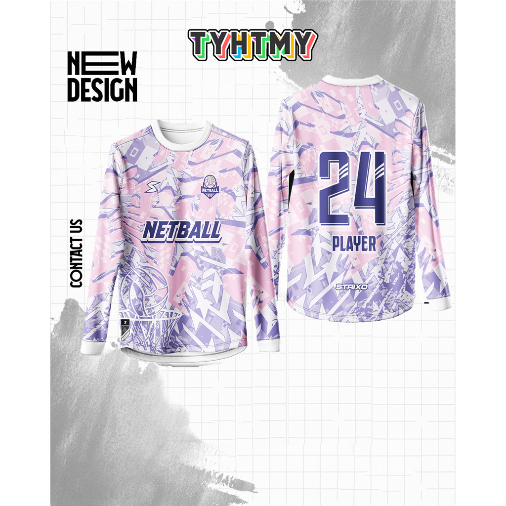 【Free Custom Netball jersey name】 Unisex Design Long sleeves - NETBALL ...