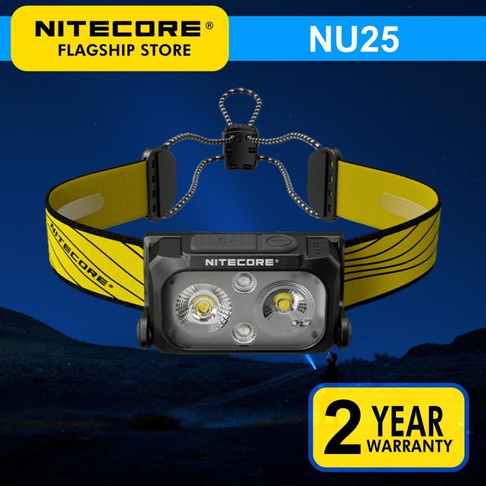 NITECORE NU25 400Lumens Max throw of 64 meters USB-C Rechargeable ...