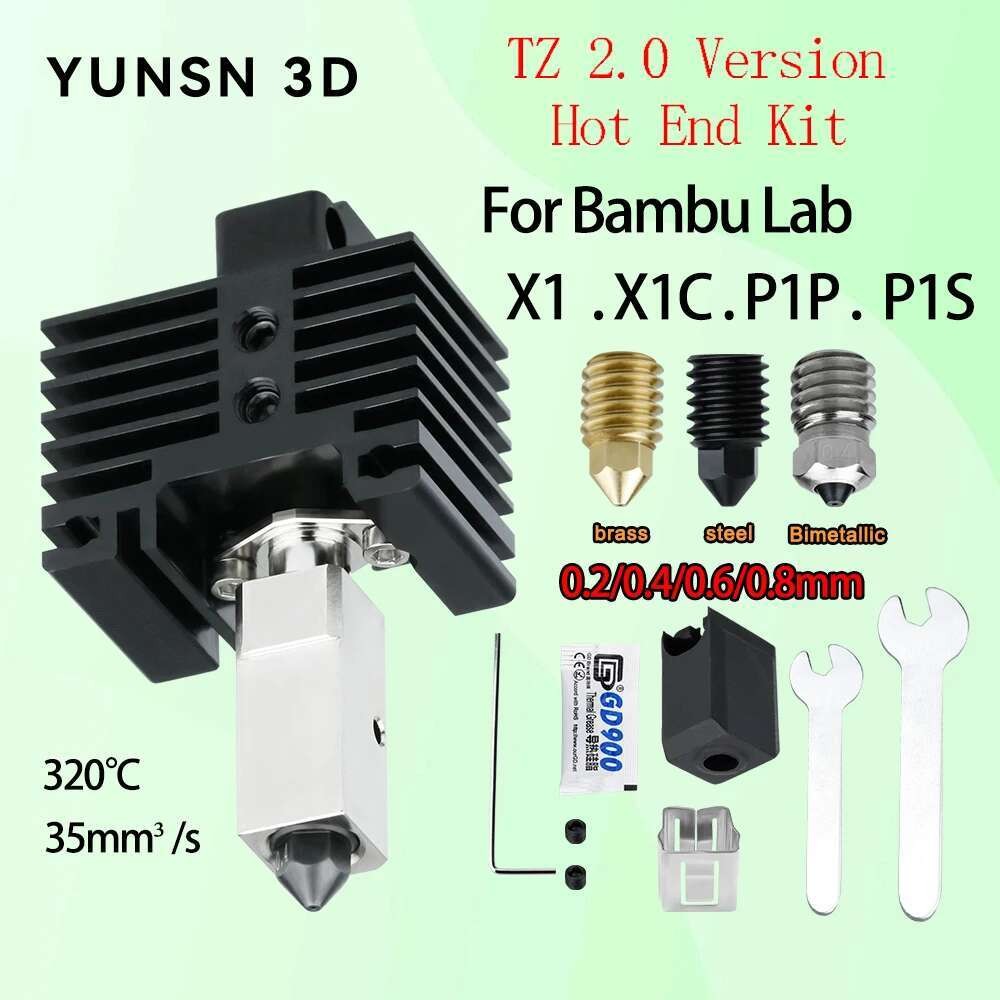 3D For Bamboo Lab X1 X1C Carbon P1P P1S Bimetallic Heatingblock Hotend ...
