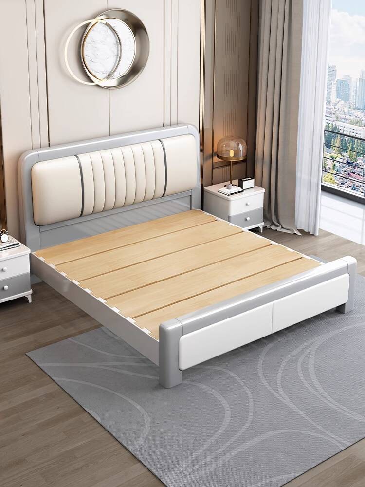 Bedroom Bed Master JY Solid Wood Bed Modern Simple Solid Wood Bed 1.8M ...