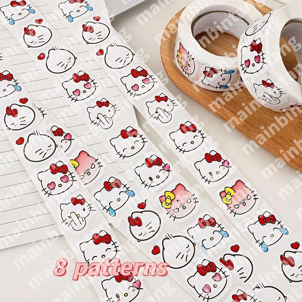 500pcs/Roll Capybara Loppy Kuromi Sealing Sticker Tapes Cartoon Pororo ...