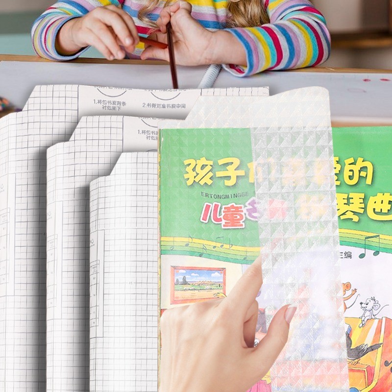 10 Sheets Self-adhesive Matte Clear Book Covers with Name Stickers ...