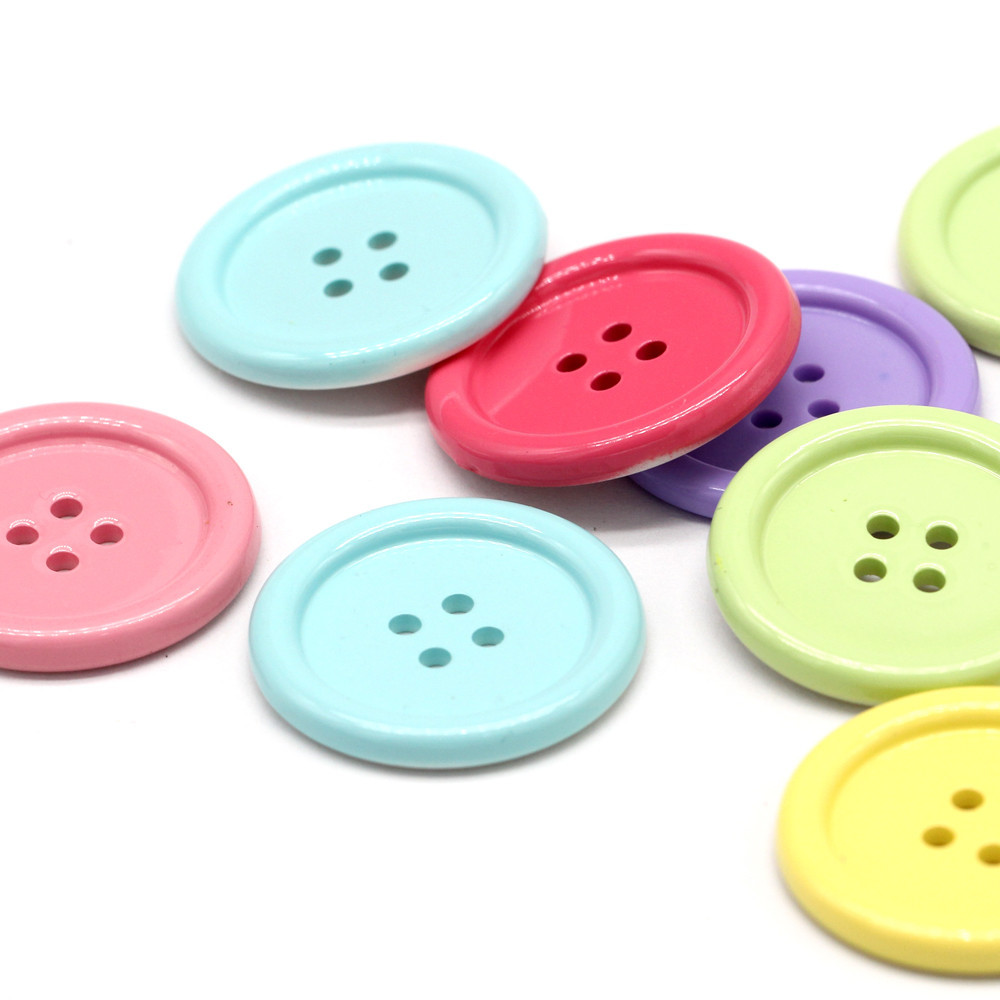 10Pcs/set 30mm Large Round Colorful Plastic Buttons for Clothing Women ...