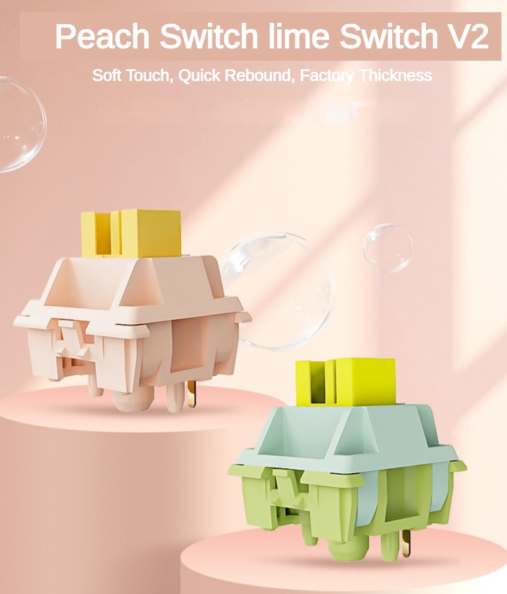 OUTEMU Peach Switch V2 Lime Switch V2 Customization Mechanical Keyboard Hot Swap Switch Dust ...