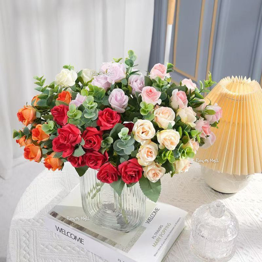EUROPEAN ROSE Artificial Fake Flower Bunga Wedding Kahwin Pelamin ...