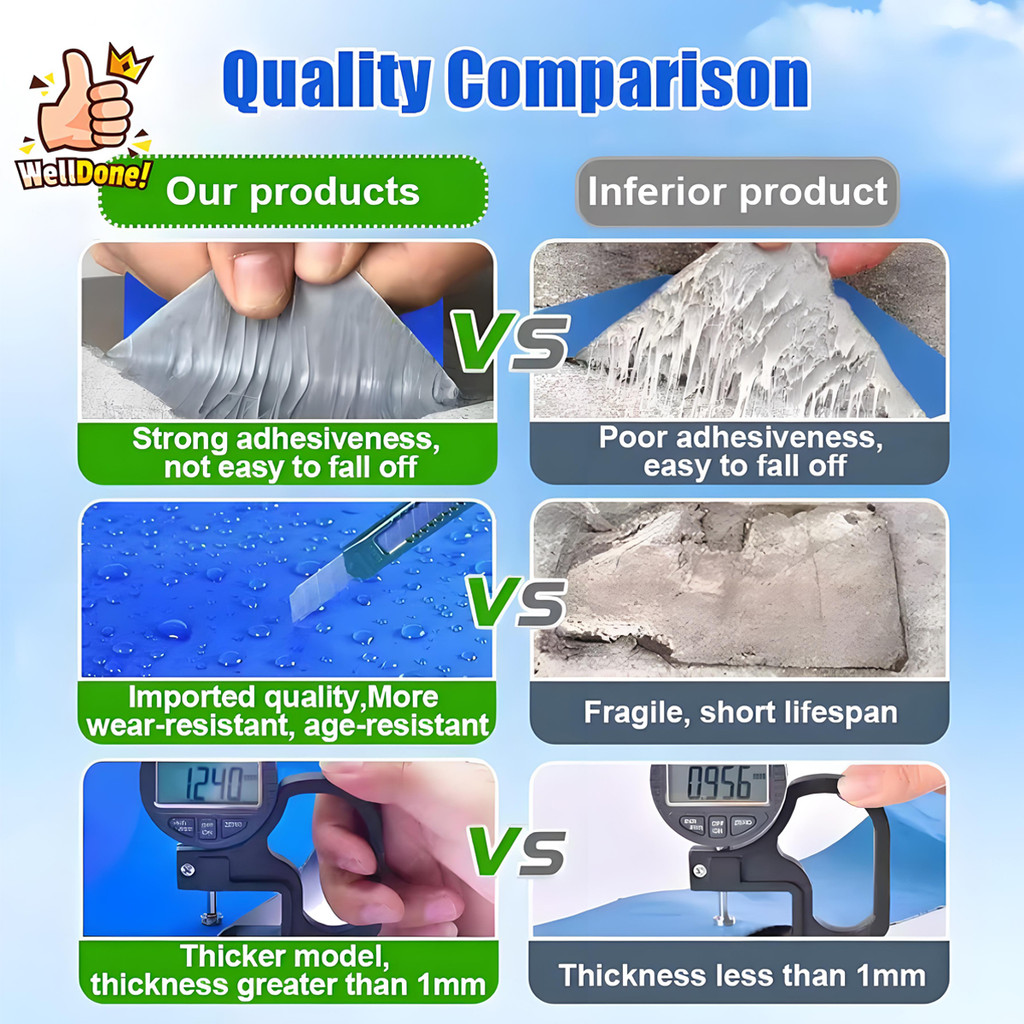 Roof Gum Waterproof Tape Self Adhesive Waterproofing SuperStrong Fix ...