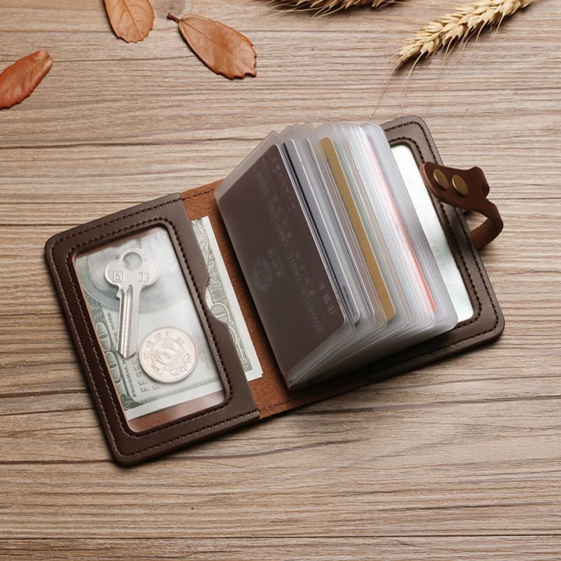 [30 Card Bit] Retro Large Capacity Card Holder Multiple Card Slots ...