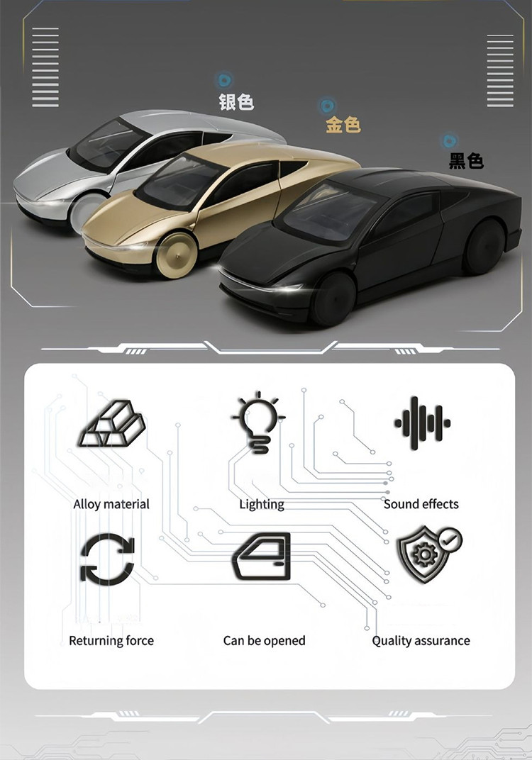 KLT 1:32 Tesla Robotaxi Diecast Model Car Alloy Cars Toys Collection ...