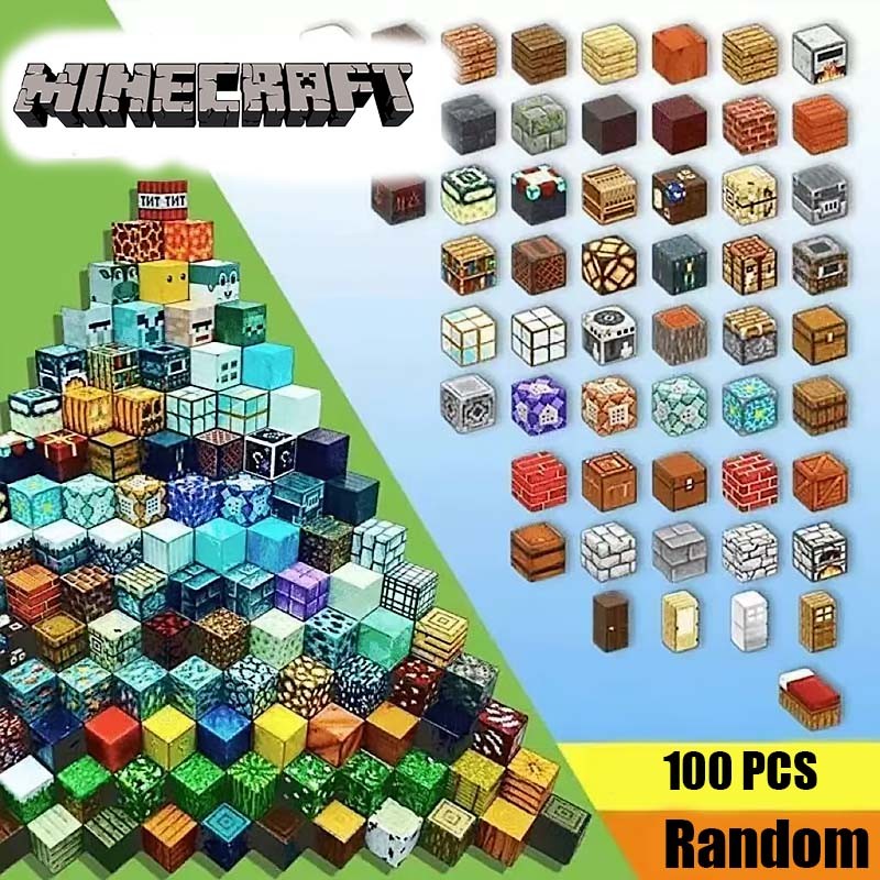 50PCS/100PCS Minecraft Magnetic Building Blocks DIY Toys My World ...
