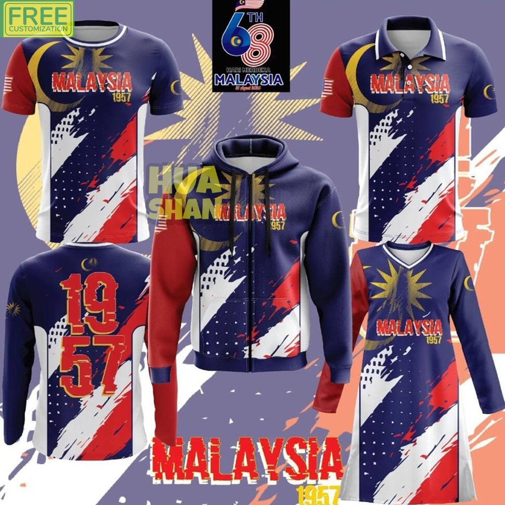 2025 - 2026 new Merdeka Malaysia 68 Theme - designed 3D Polo T - shirts ...