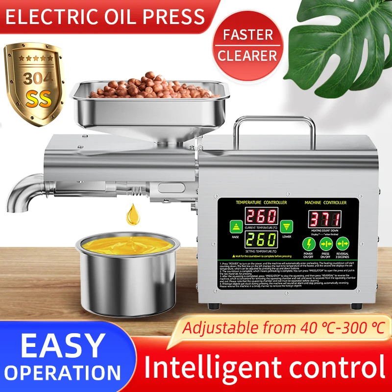 New Upgraded Intelligent Temperature Control Oil Press Stainless Steel ...