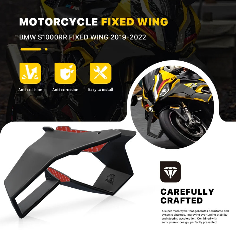 Motorcycle Fixed Wing Spoiler Fairing For BMW S1000RR 2019-2022 ABS ...