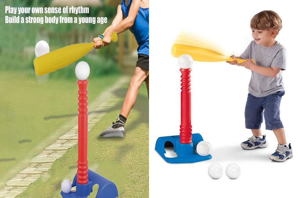 CHEER Baseball Toy Set for Kids T-ball Set Comes with 4 Balls Kids ...