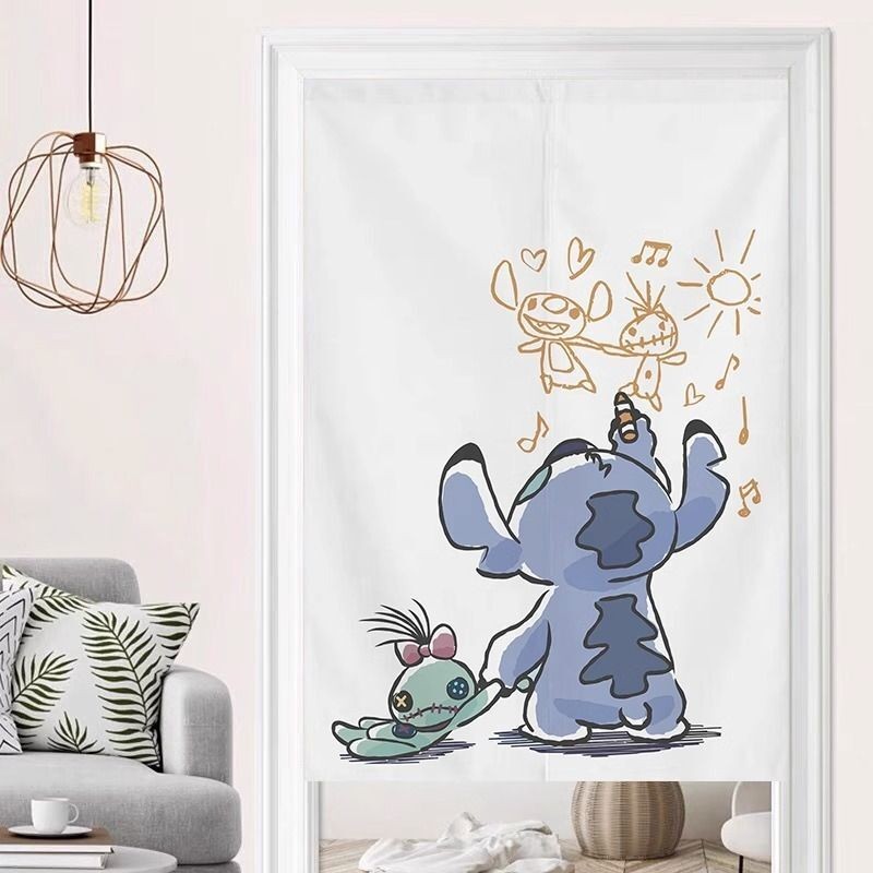 Stitch Door Curtain Cartoon Stitch Cute Room Cat and Mouse ins Children ...