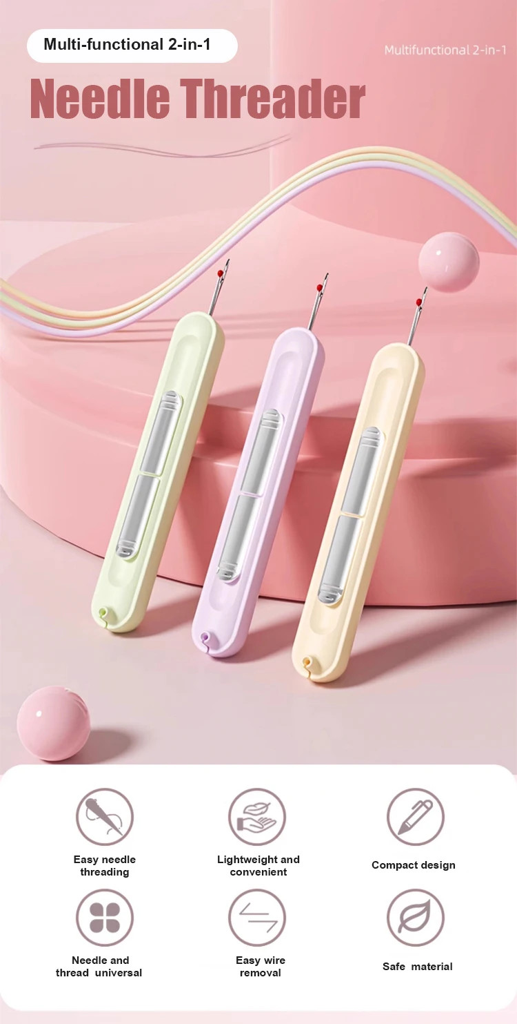 2-in-1 Needle Threader Seam Practical Thread Pickers Thread Remover ...