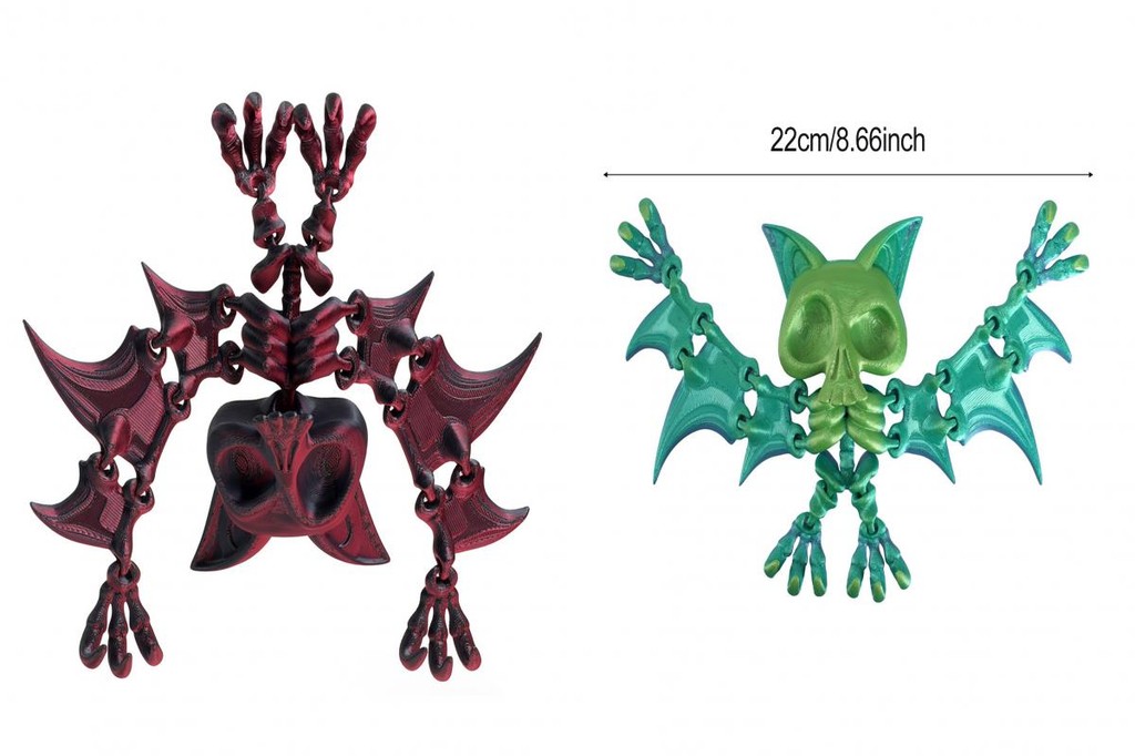 Small Bat Figurine 3d Printed Bat Decor Articulated Bat Model Fidget ...