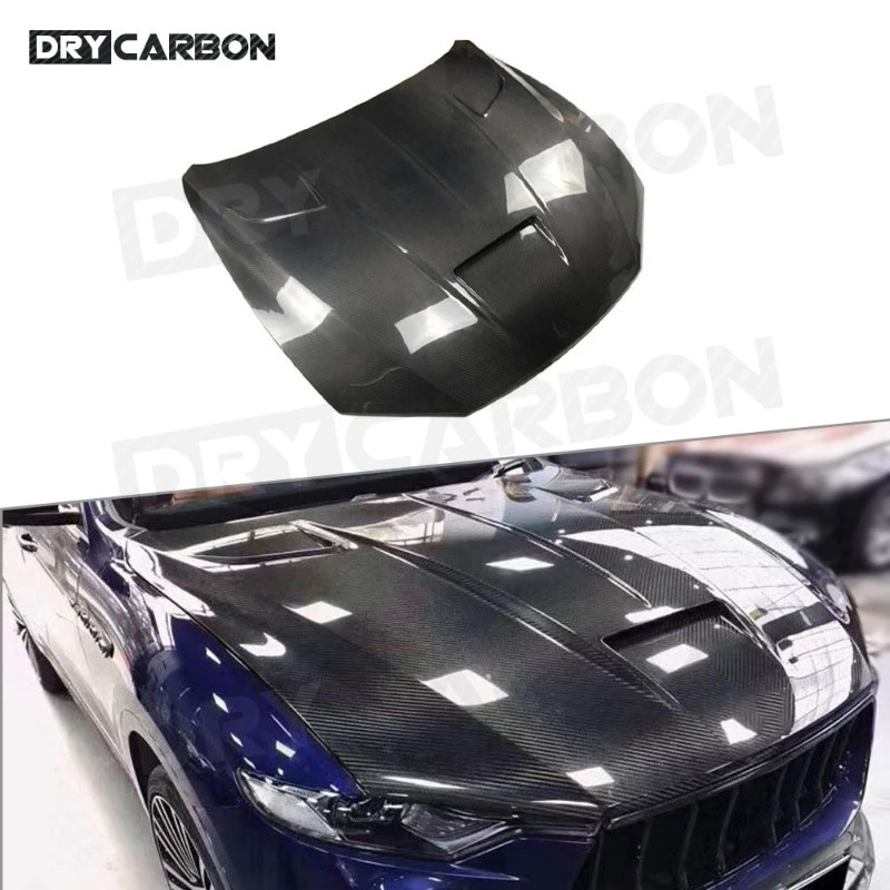 Dry Carbon Fiber Front Engine Hood Bonnet Engine Cover For Maserati ...