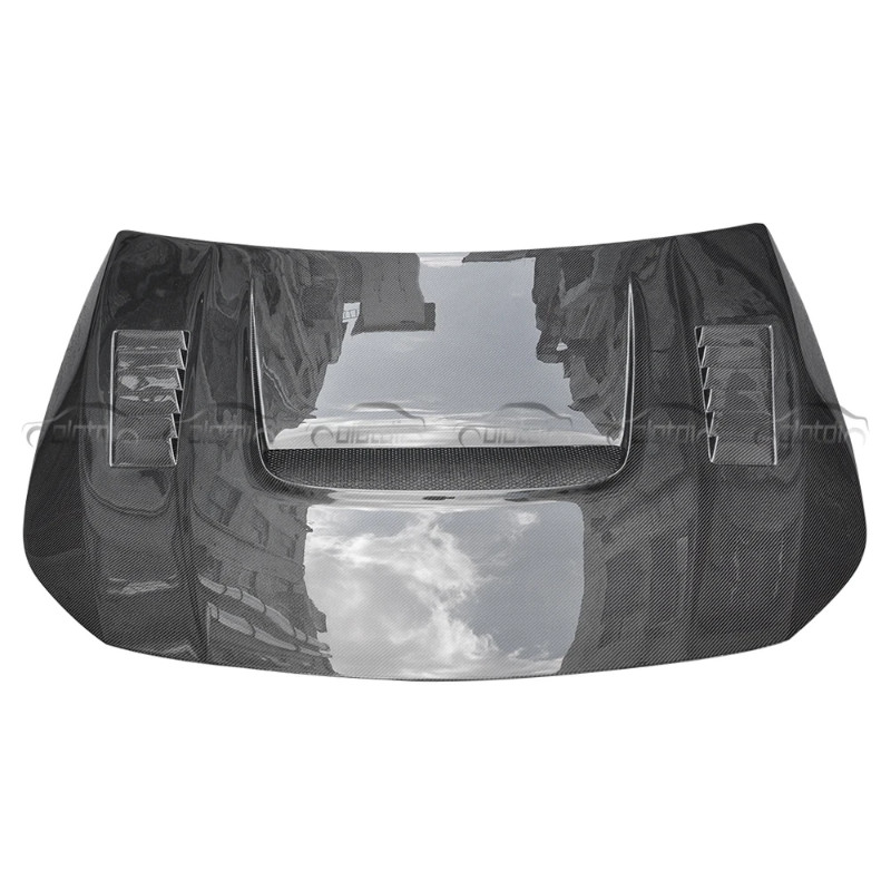 Carbon Fiber Car Bonnet Front Hood Cover Replacement Spoiler Trims For ...
