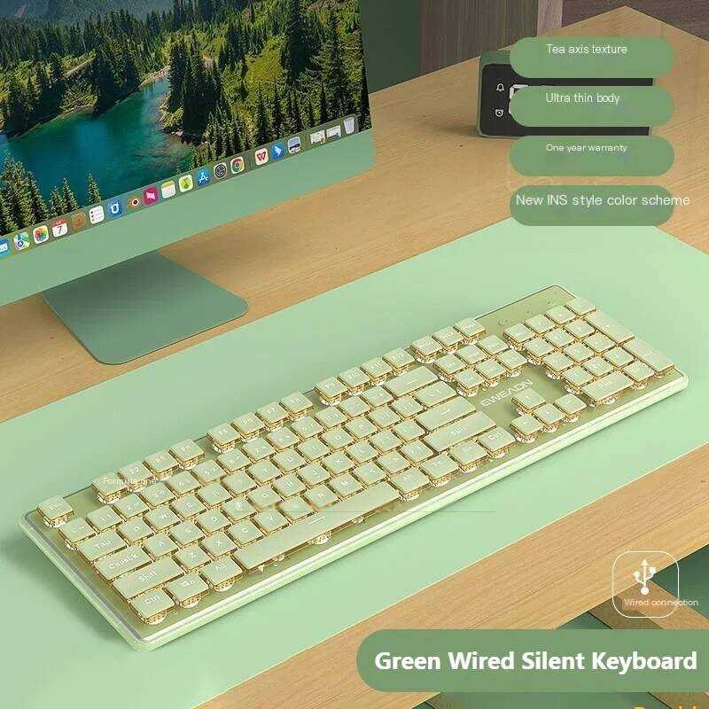 Ultra Slim Silent Wired Keyboard Mechanical Touch Computer Waterproof ...
