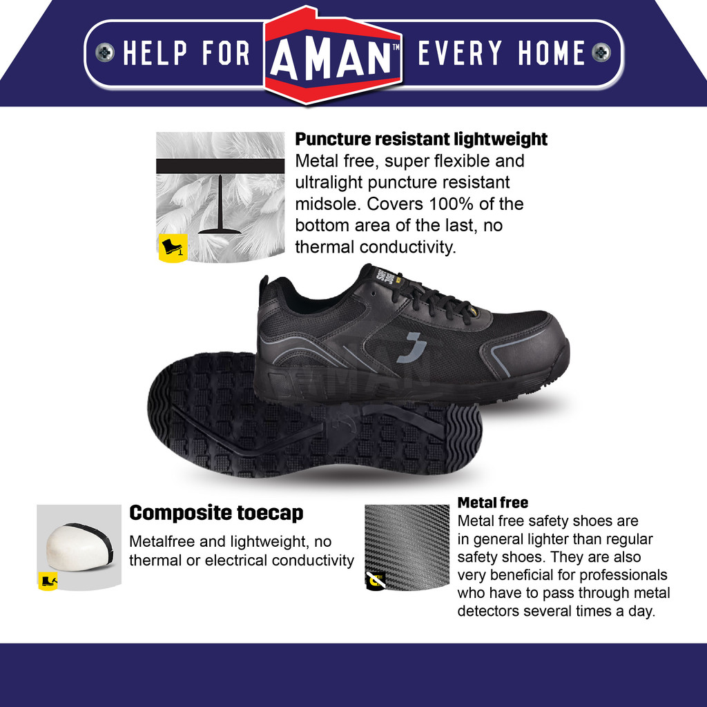 SAFETY JOGGER AAK S1P Low ESD Safety Shoes Composite Toecap Lightweight ...