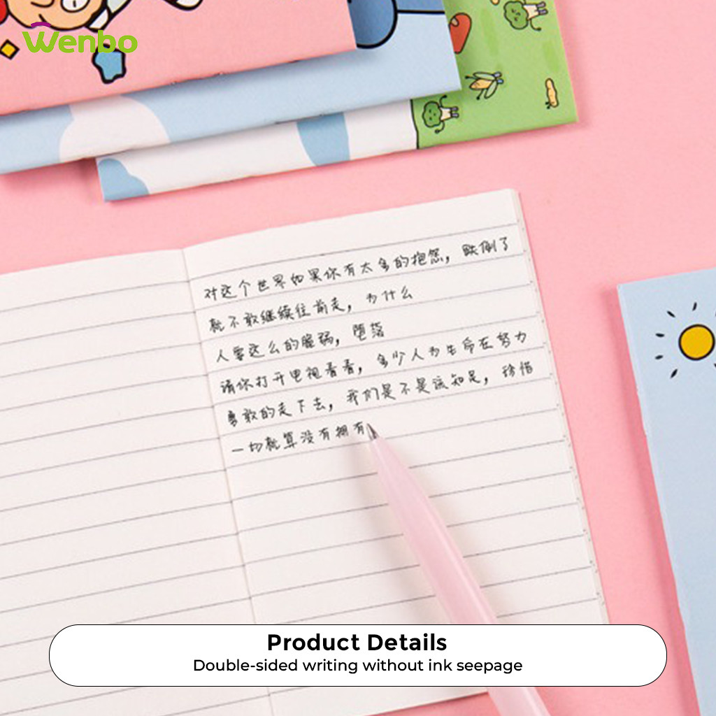 Wenbo Ximi Moka Stapler Book Cute Notebook Mini Memo Pad Notebook Buku ...