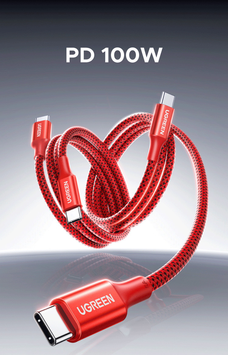 【UGREEN - Red Limited Edition】USB C to C Cable 100W PD Fast Charging ...