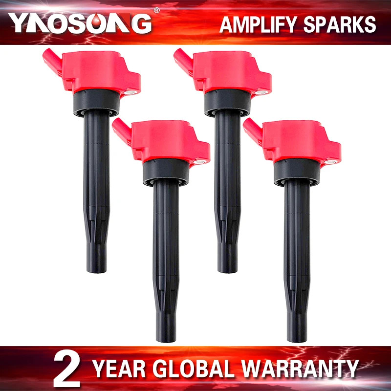 4X RED IGNITION COILS FOR KIA K3 SELTOS HYUNDAI VENUE IX25 2020-2022 ...