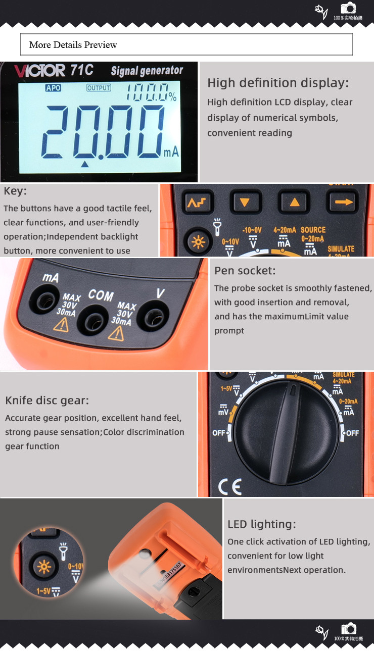 Victor 71C Signal Generator Thermocouple Current Voltage Calibrator ...