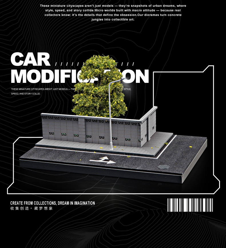 Scene Model 1/64 STREET CORNER SCENE WITH PEROMETER WALL Building ...