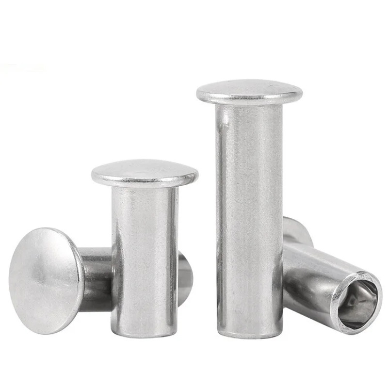 304 Stainless Steel Round Flat Truss Head Half Semi Hollow Shank Rivet ...