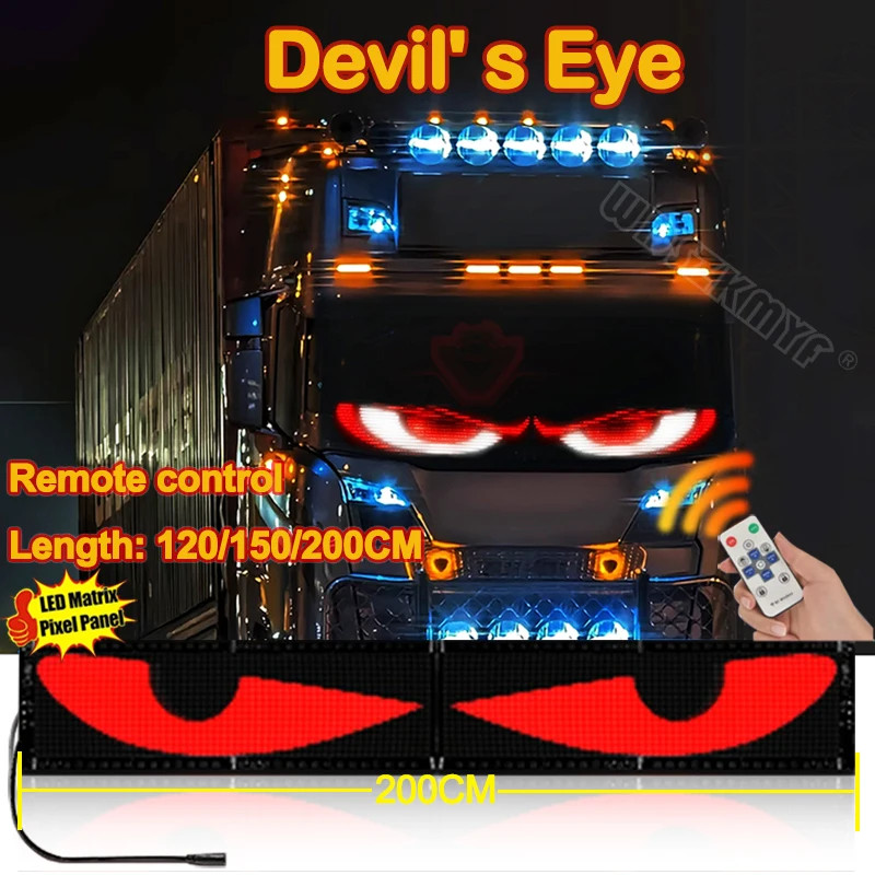 Soft Foldable Remote Control Truck Devil Eye LED Matrix Pixel Panel Lighting Graffiti Scrolling ...