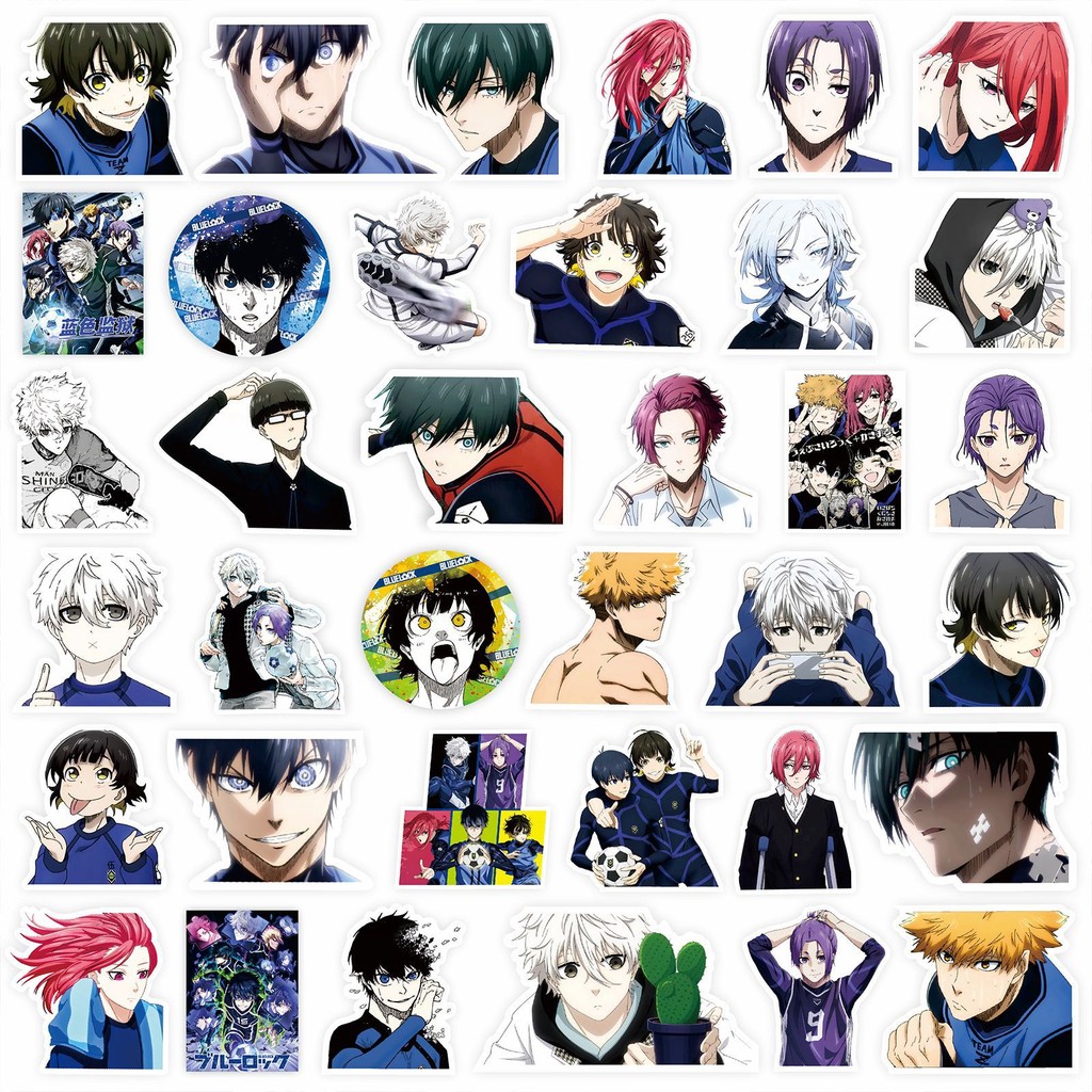 70/80Pcs Blue Lock Sticker Pack - Yoichi Isagi, Bachira & Nagi Black ...