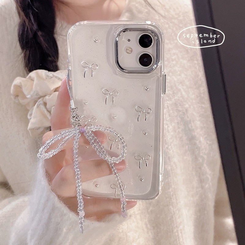 Luxury Glitter Silver Foil 3D Metal Bowknot Tide Phone Case For Iphone ...