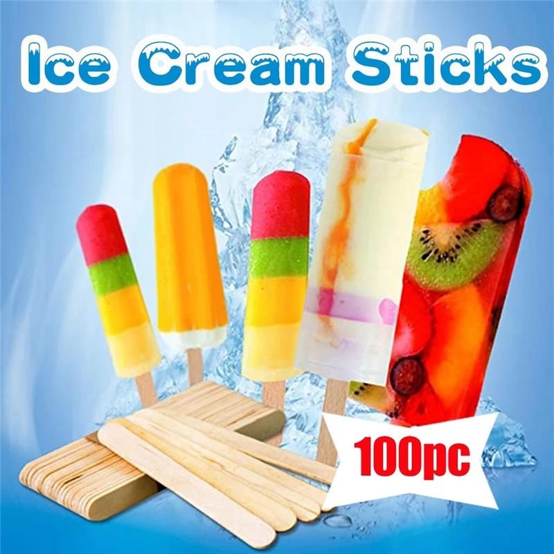 200PCS Popsicle Stick Ice Pops Sticks Ice Cream Sticks Arts & Crafts ...