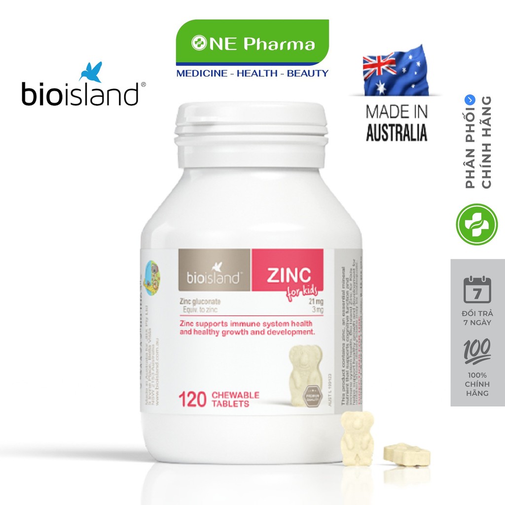 Bio Island Zinc Chewable Zinc Supplement for Children 120 Tablets ...