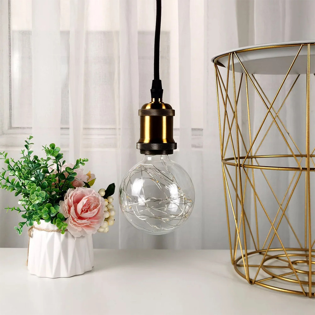 Colorful Led Copper Wire Bulb E27 Light 230v Edison Filament G95 Round ...