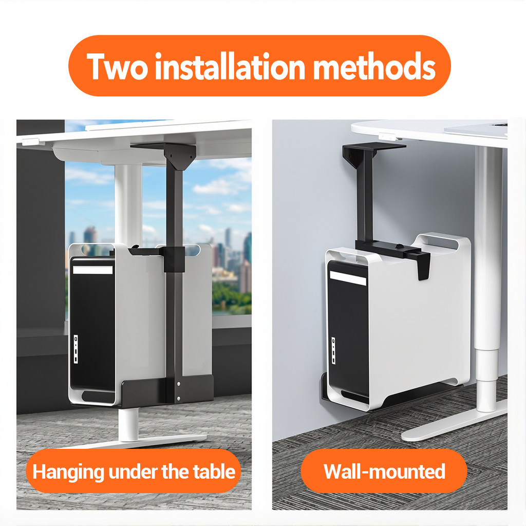 Under Desk Hanging PC Case Holder Adjustable CPU Hanger Stand Bracket ...