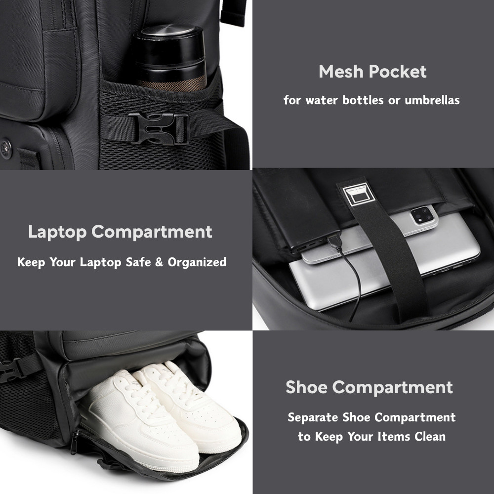 Multi-Functional Travel Bag Large Backpack Weekender Bag Duffel Bag ...