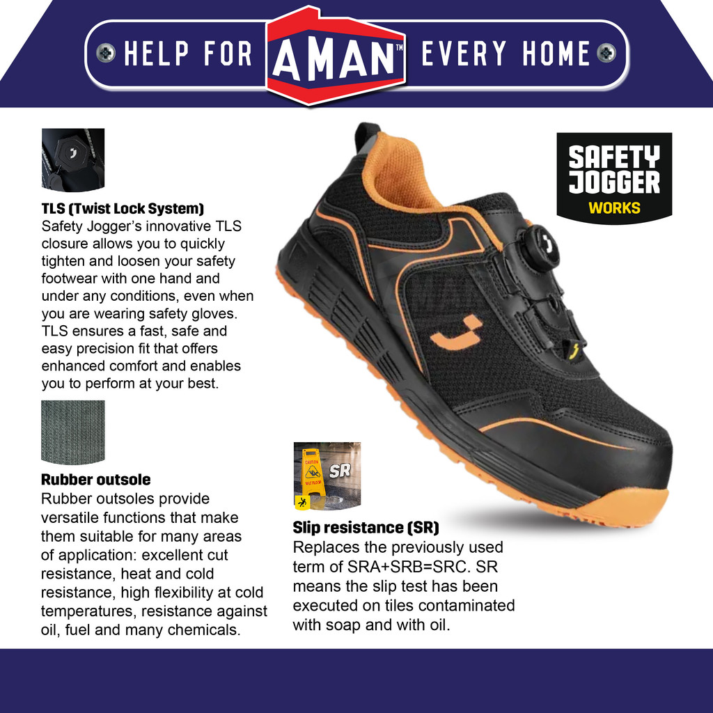 SAFETY JOGGER LOBI S1P Low TLS Twist Lock ESD Safety Shoes Composite ...
