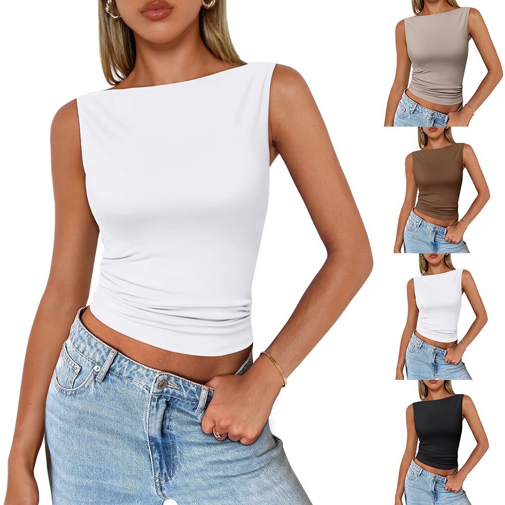 (FAIRLAND-MY) Sleeveless vest, a hot girl form-fitting inner layer ...