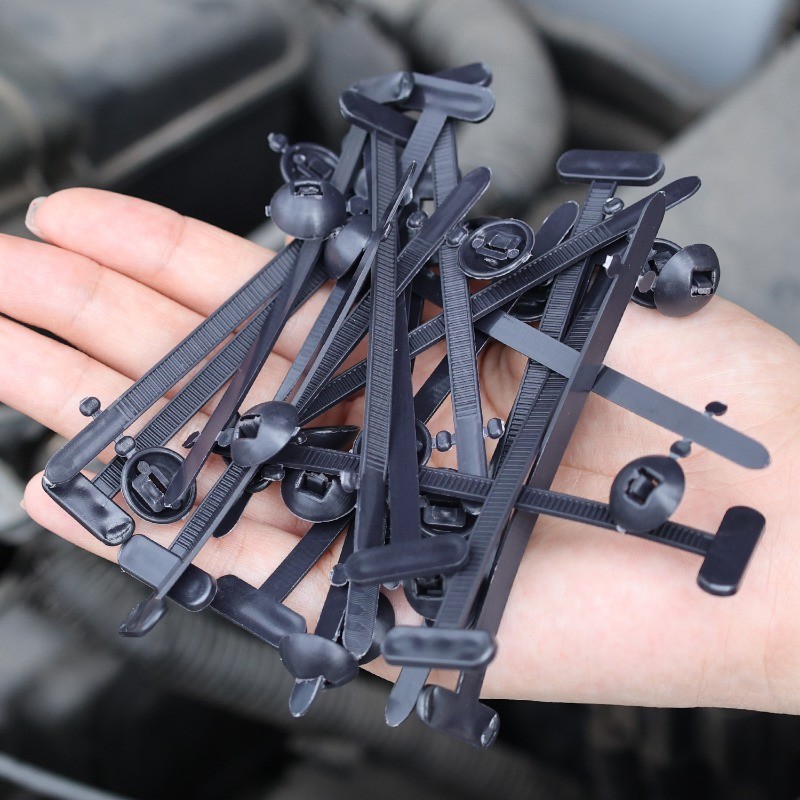Automotive Cable Ties with Self-Locking Clip | 9cm Nylon Fasteners for ...