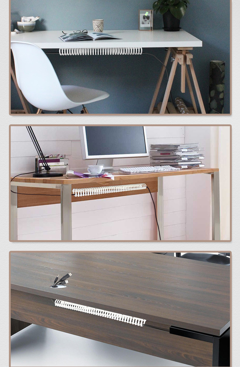50CM Self Adhesive Cable Organizer Wire Management Cord Rope Organizer ...