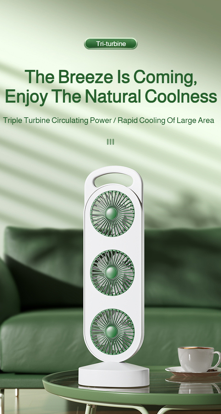 Desktop Desktop Fan Triple Head High Wind Usb Charging Triple Fan Fan ...