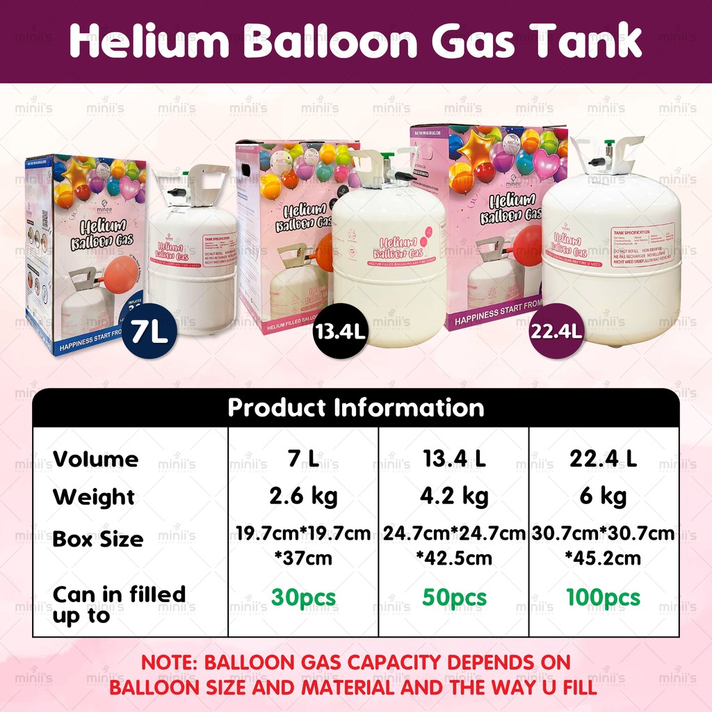 MINIIS PARTY 100pcs Helium Balloon Gas Helium For Balloon Helium Gas ...