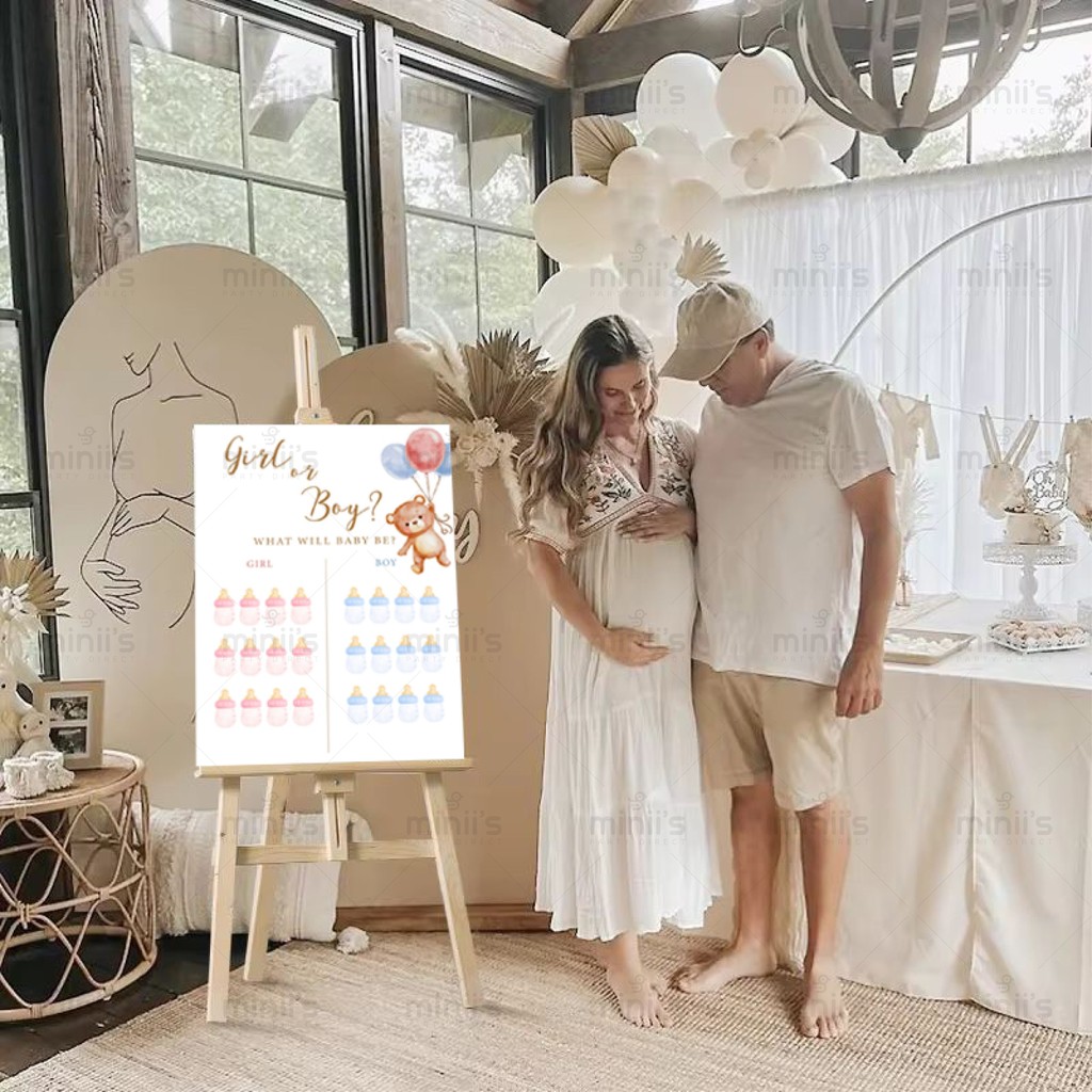 MINIIS Boy or Girl Gender Reveal Board Vote He Or She Voting Game ...