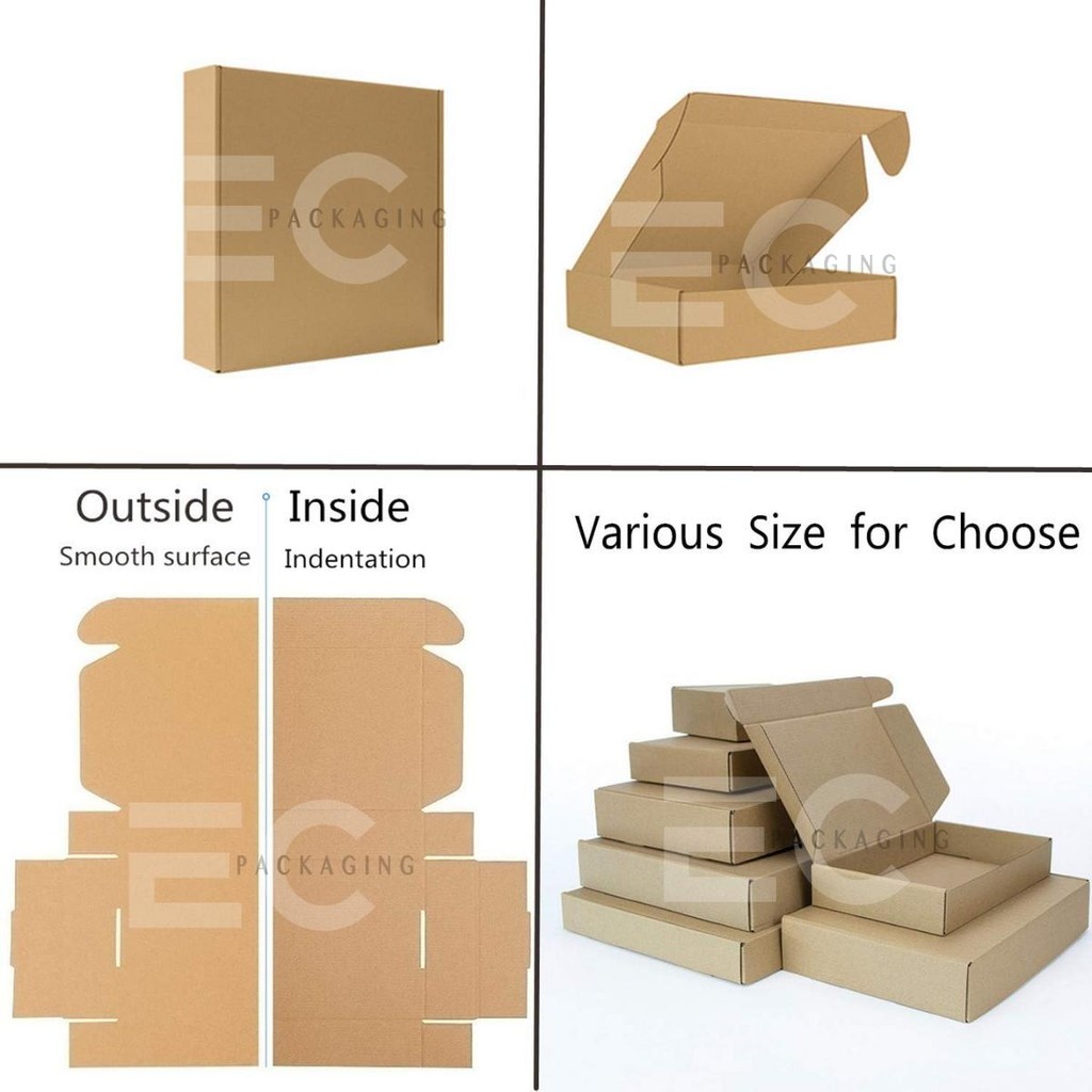 EC 1PC T1 And S2 Carton Sizes Box Corrugated Packaging Kraft Brown ...