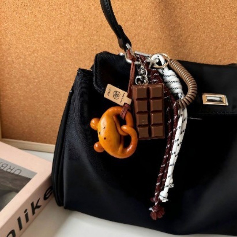 Kawaii Water Bound Bread Keychain Bag Pendant - Beiguo Smiling Face ...